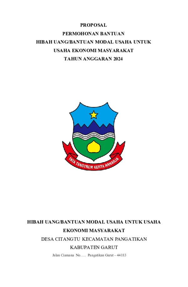(DOC) PROPOSAL BANTUAN UMKM SIPD