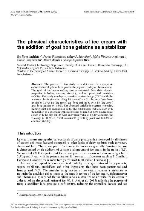 (PDF) The physical characteristics of ice cream with the addition of ...