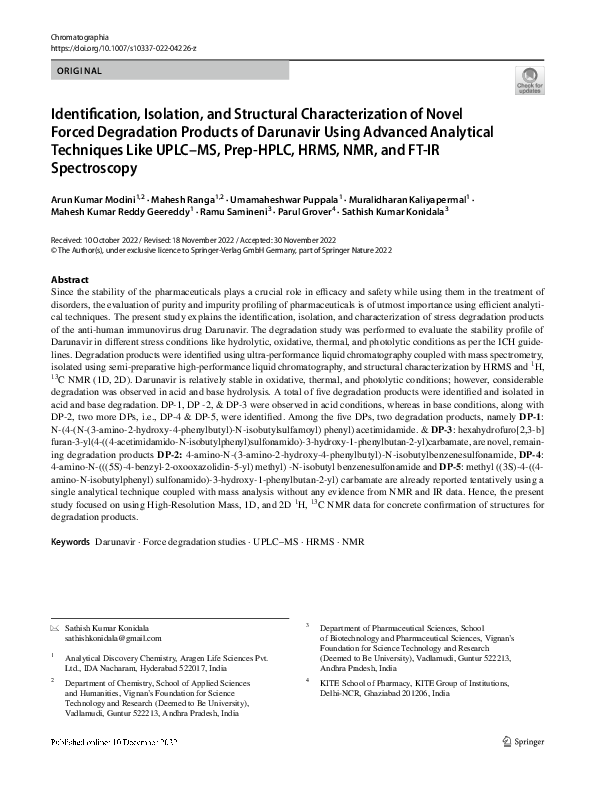 (PDF) Identification, Isolation, and Structural Characterization of Novel Forced Degradation ...