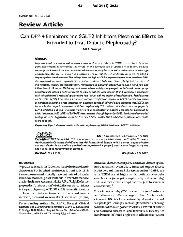 (PDF) Can DPP-4 Enhibitors and SGLT-2 Inhibitors Pleotropic Effects be Extended to Treat ...