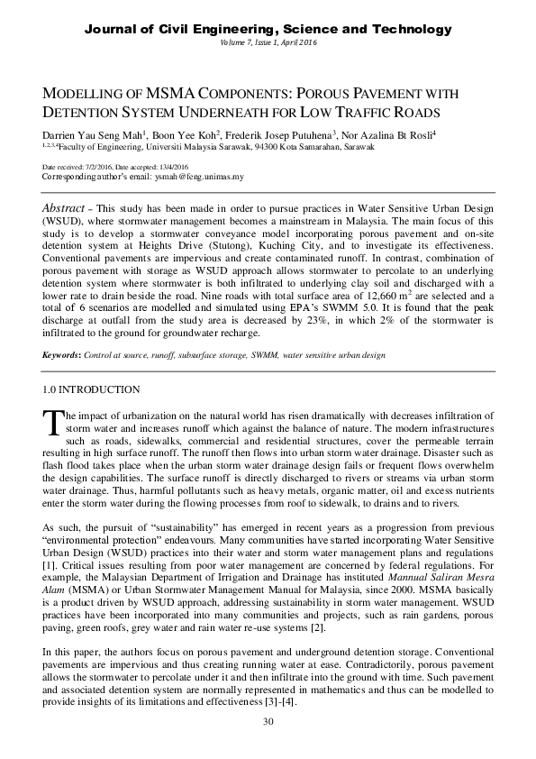(PDF) Modelling of Msma Components: Porous Pavement with Detention ...