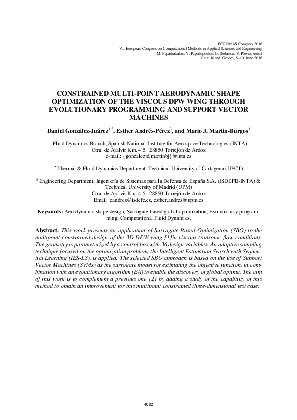 (PDF) Constrained Multi-Point Aerodynamic Shape Optimization of the Viscous DPW Wing Through ...