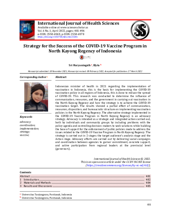 (PDF) Strategy for the Success of the COVID-19 Vaccine Program in North ...