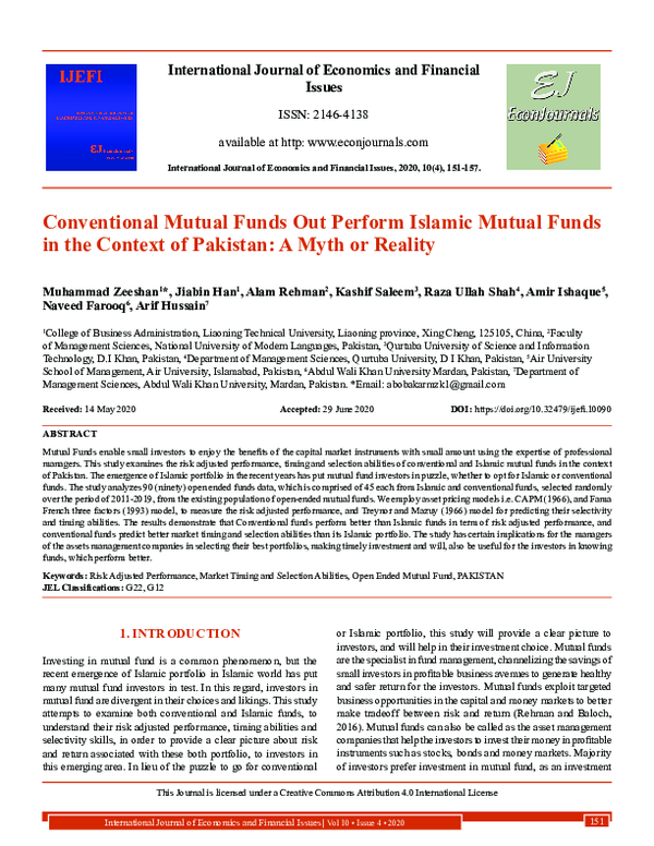 (PDF) Conventional Mutual Funds Out Perform Islamic Mutual Funds in the ...