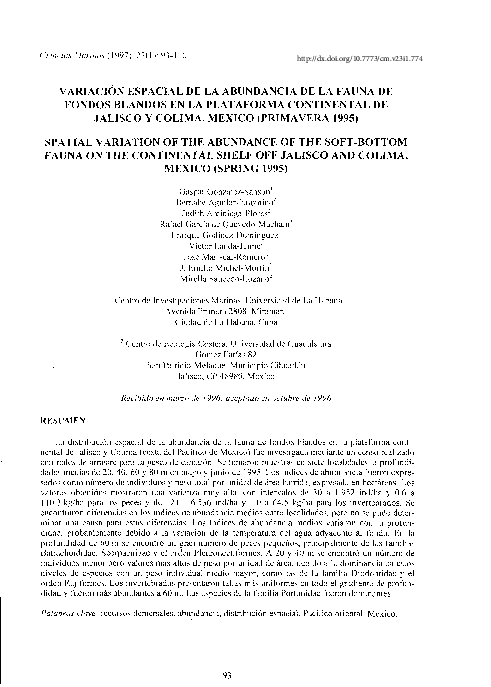 (PDF) Spatial variation of the abundance of the soft-bottom fauna on ...
