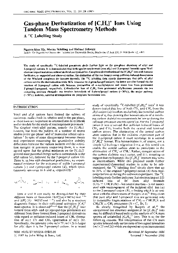 (PDF) Gas-phase derivatization of [C3H5]+ ions using tandem mass ...