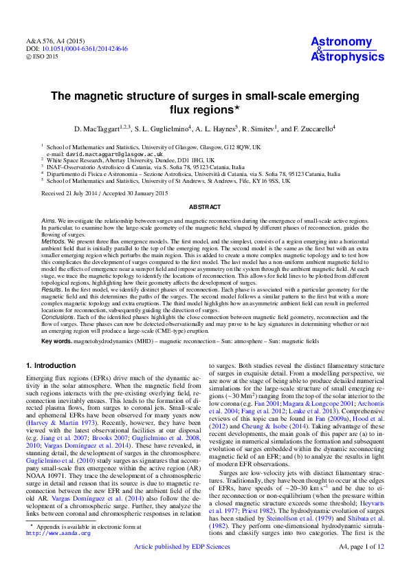 (PDF) Magnetic Structures in Small-Scale Flux Surges