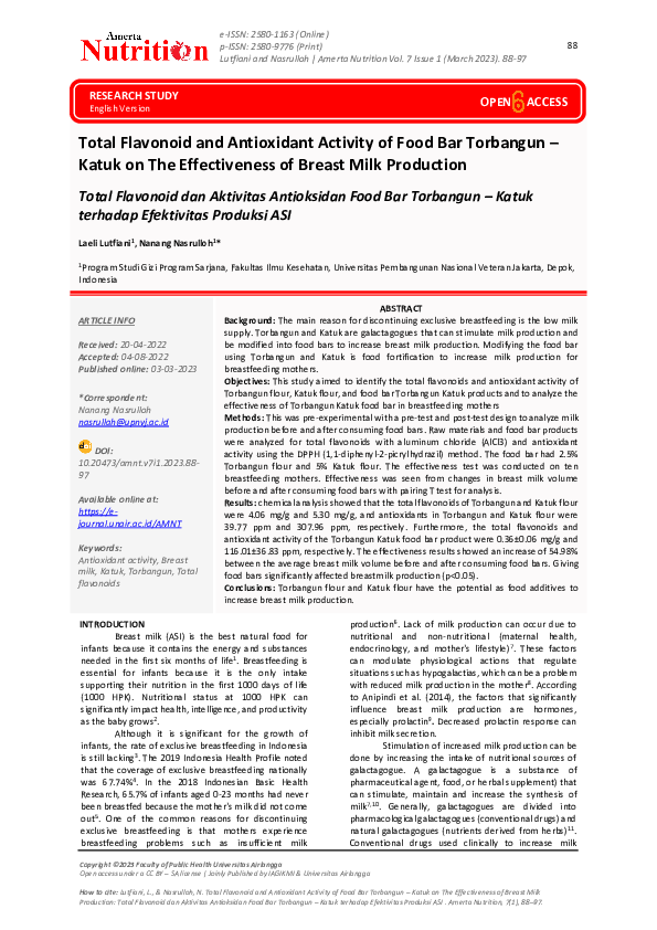 (PDF) Total Flavonoid dan Aktivitas Antioksidan Food Bar Torbangun ...