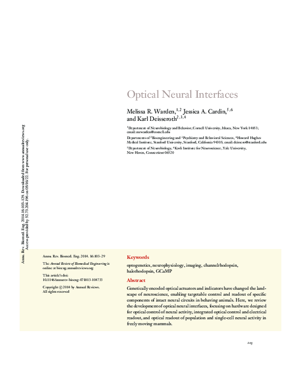 (PDF) Optical neural interfaces