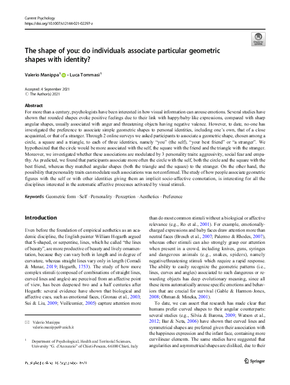 (PDF) The shape of you: do individuals associate particular geometric ...