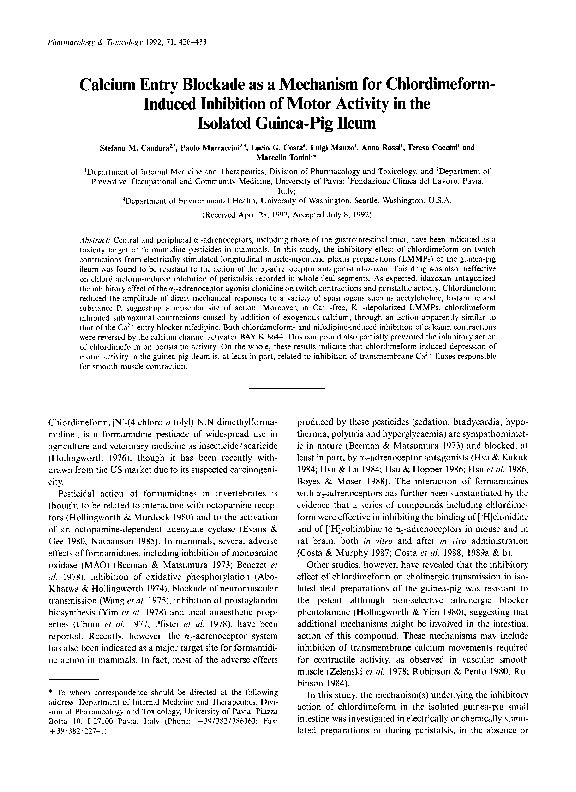 (PDF) Calcium Entry Blockade as a Mechanism for Chlordimeform-Induced Inhibition of Motor ...