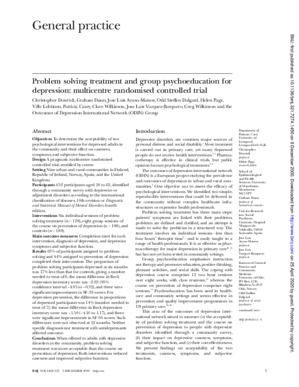 (PDF) Problem solving treatment and group psychoeducation for ...