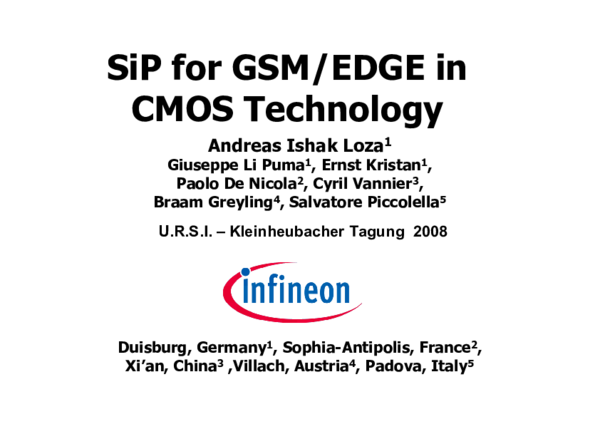 (PDF) SiP for GSM/EDGE in CMOS technology