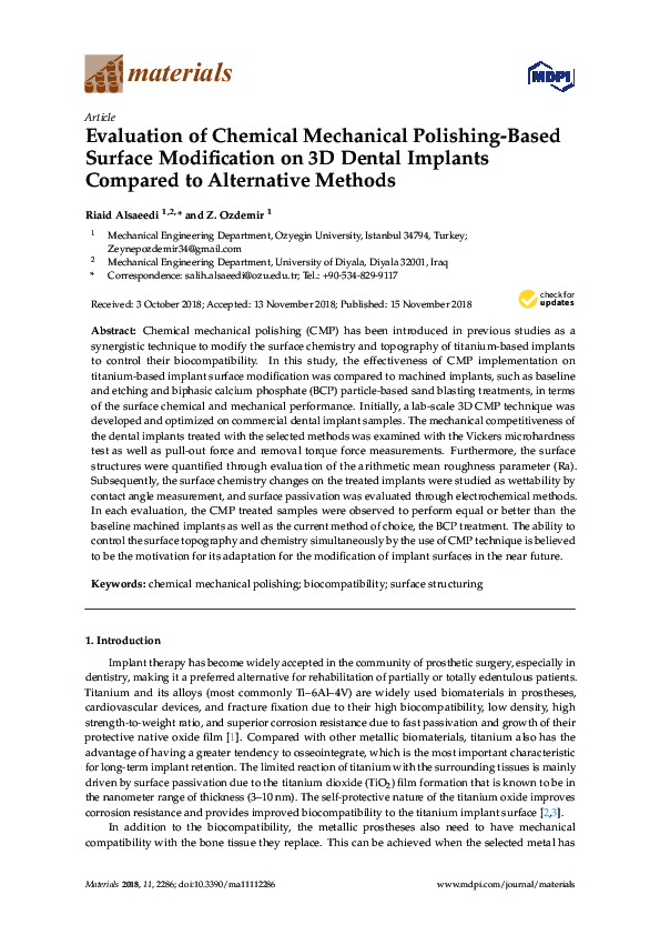 (PDF) Evaluation of Chemical Mechanical Polishing-Based Surface ...