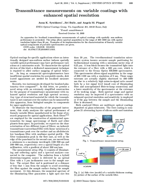 (PDF) Transmittance measurements on variable coatings with enhanced ...