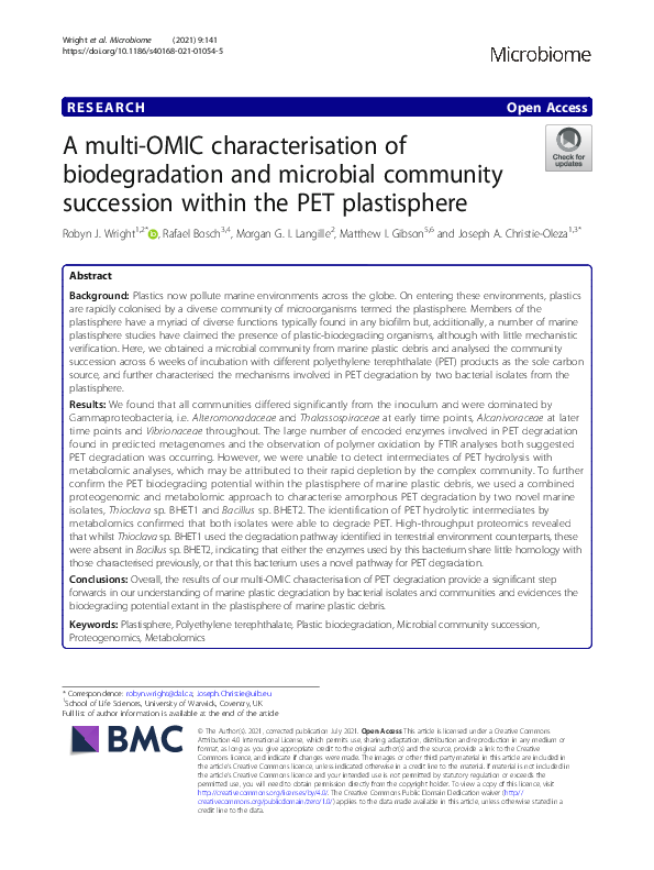 (PDF) A multi-OMIC characterisation of biodegradation and microbial community succession within ...