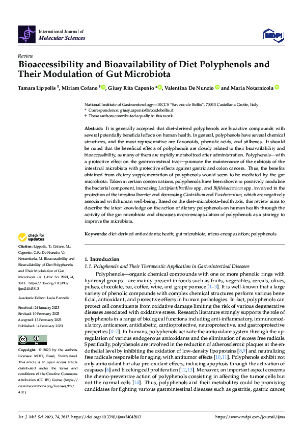 (PDF) Bioaccessibility and Bioavailability of Diet Polyphenols and ...