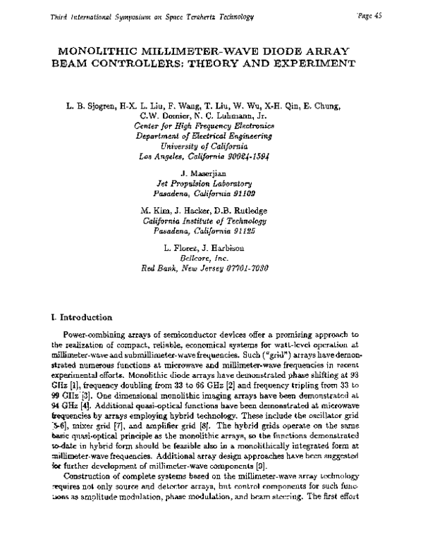 (PDF) Monolithic millimeter-wave diode array beam controllers: Theory ...