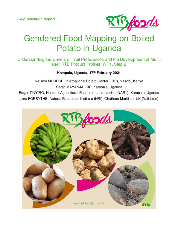 (PDF) Gendered Food Mapping on Boiled Potato in Uganda