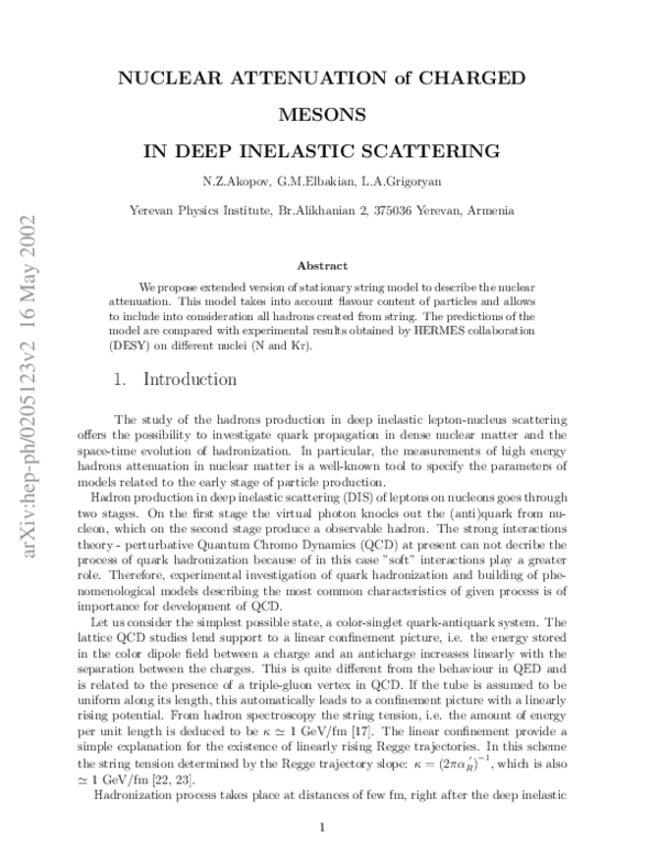 (PDF) Deep inelastic scattering