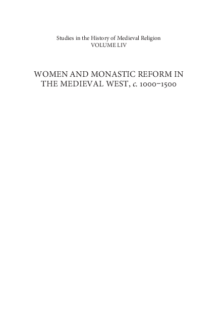 (PDF) Women and Monastic Reform in the Medieval West, c. 1000 - 1500 ...