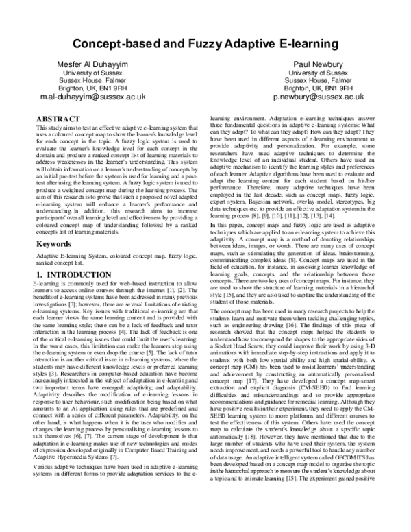 (PDF) Concept-based and Fuzzy Adaptive E-learning