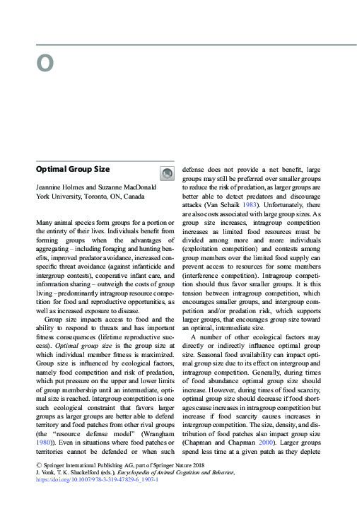 (PDF) Optimal Group Size