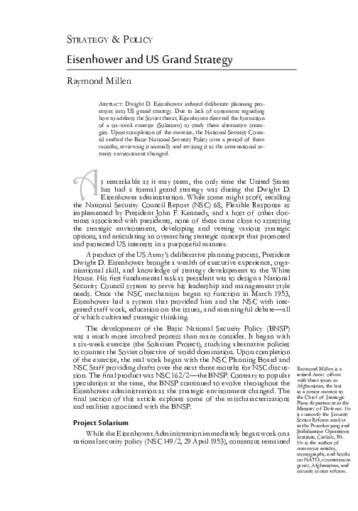 (PDF) Eisenhower and US Grand Strategy