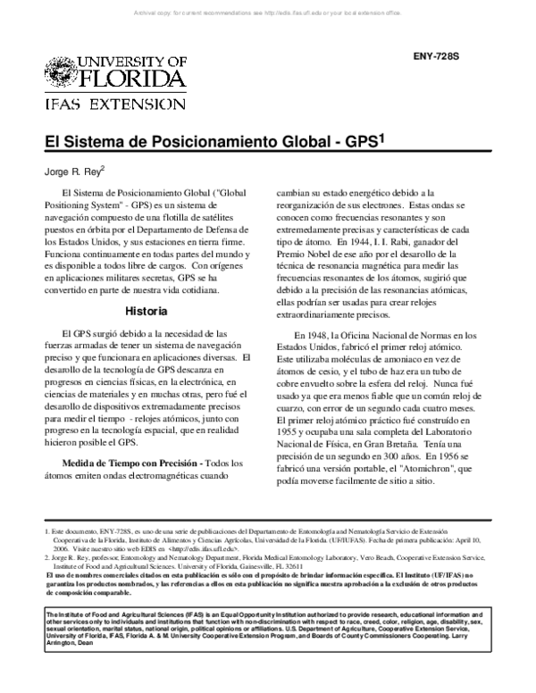 (PDF) Sistema de Posicionamiento Global - GPS (PDF) Sistema de Posicionamiento Global - GPS