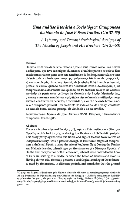 (PDF) Uma analise literaria e Sociologica Camponesa da Nvela de Jose e ...
