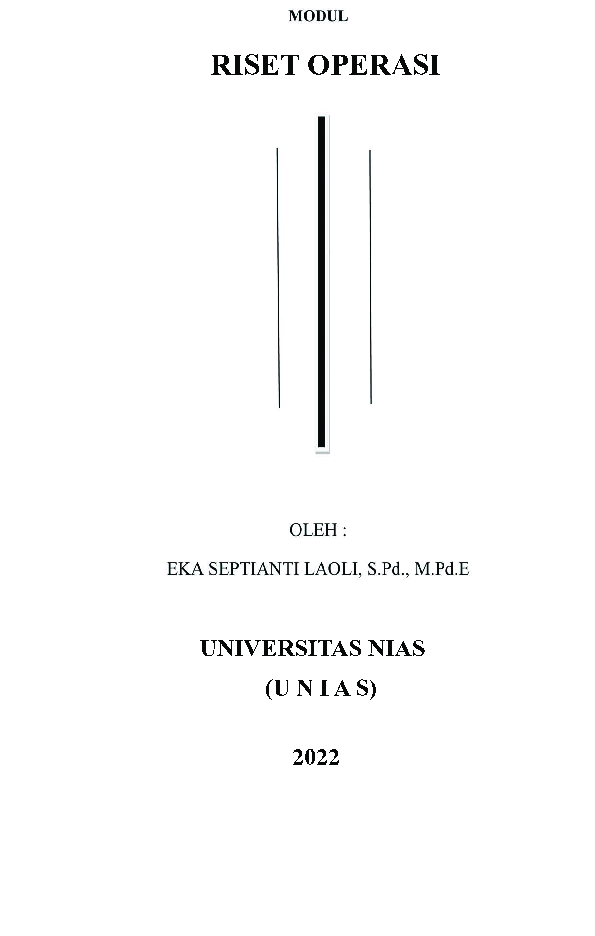 (PDF) MODUL MATA KULIAH RISET OPERASI