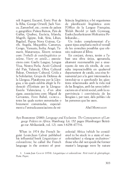 (PDF) Ayo Bamgbose, «Language and Exclusion. The Consequences of ...