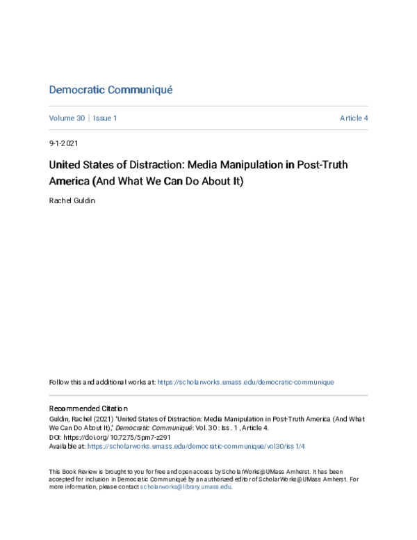 (PDF) United States of Distraction: Media Manipulation in Post-Truth ...