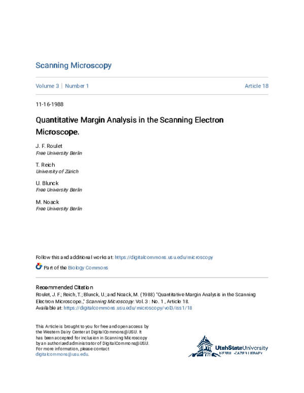 (PDF) Quantitative margin analysis in the scanning electron microscope