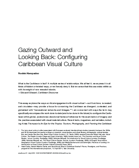 (PDF) Gazing Outward and Looking Back: Configuring Caribbean Visual Culture