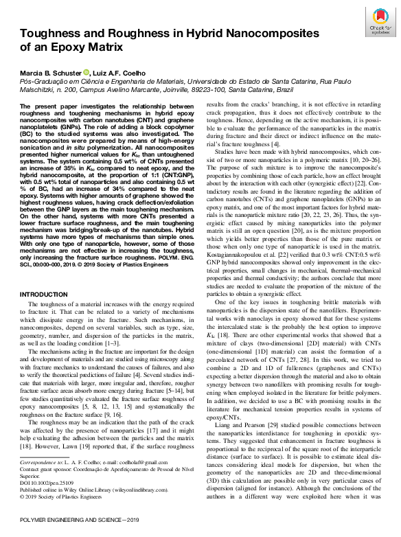 (PDF) Toughness and roughness in hybrid nanocomposites of an epoxy matrix