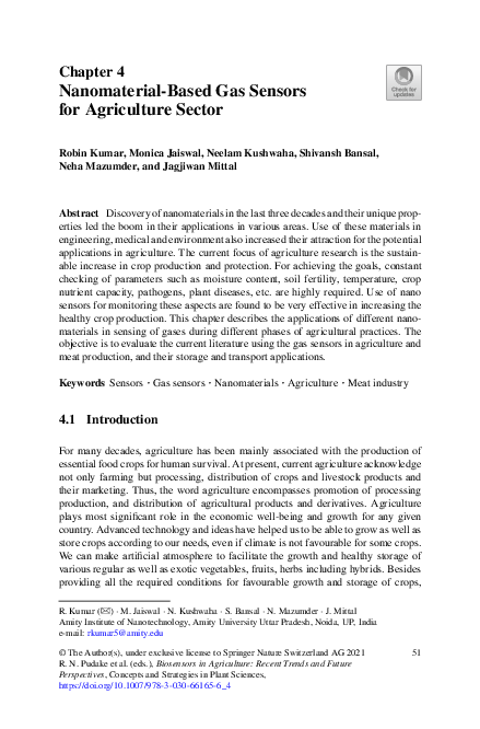 (PDF) Nanomaterial-Based Gas Sensors for Agriculture Sector | Robin Kumar - Academia.edu