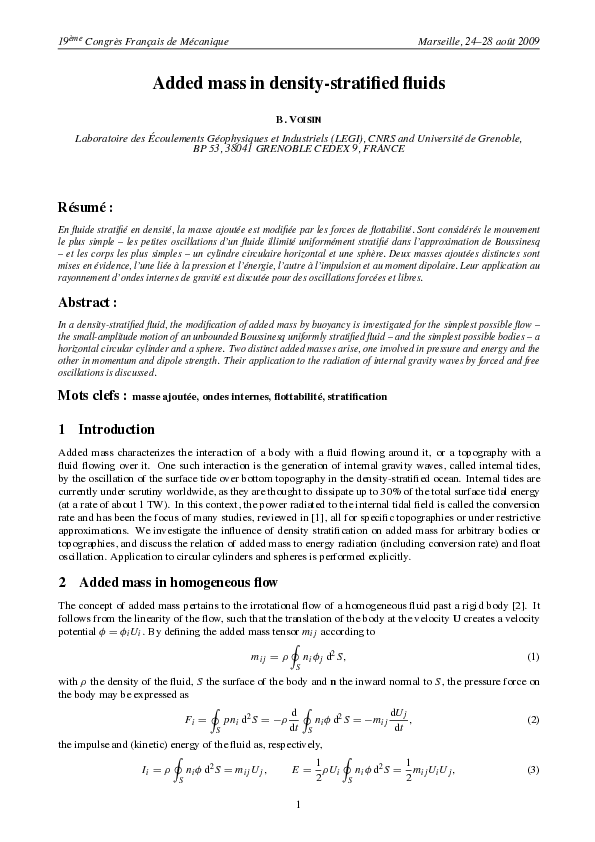 (PDF) Added mass in density-stratified fluids | Jan-Bert Flor ...