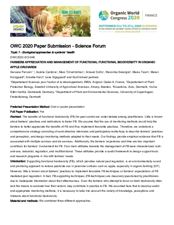 (PDF) Farmers Appreciation And Management Of Functional Functional ...