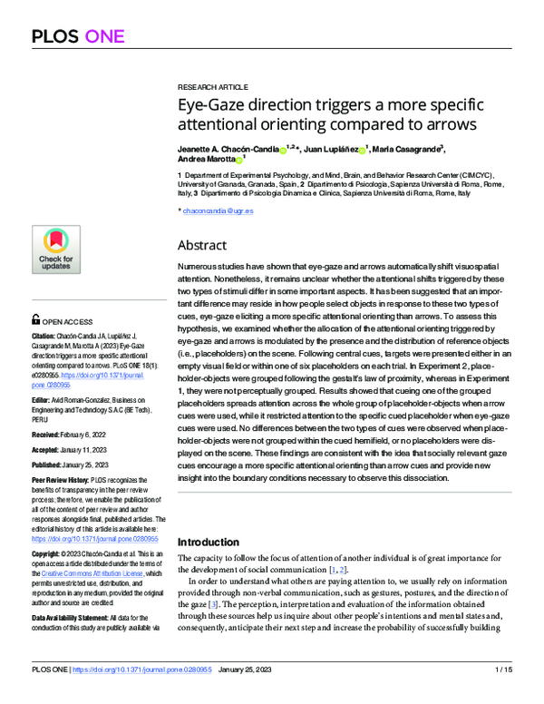 (PDF) Eye-Gaze direction triggers a more specific attentional orienting ...