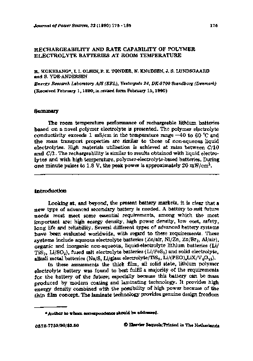 (PDF) Rechargeability and rate capability of polymer electrolyte ...