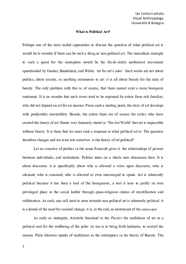(DOC) What is Political Art?