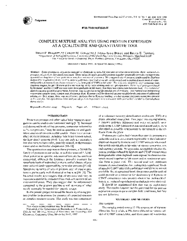 (PDF) Complex mixture analysis using protein expression as a ...