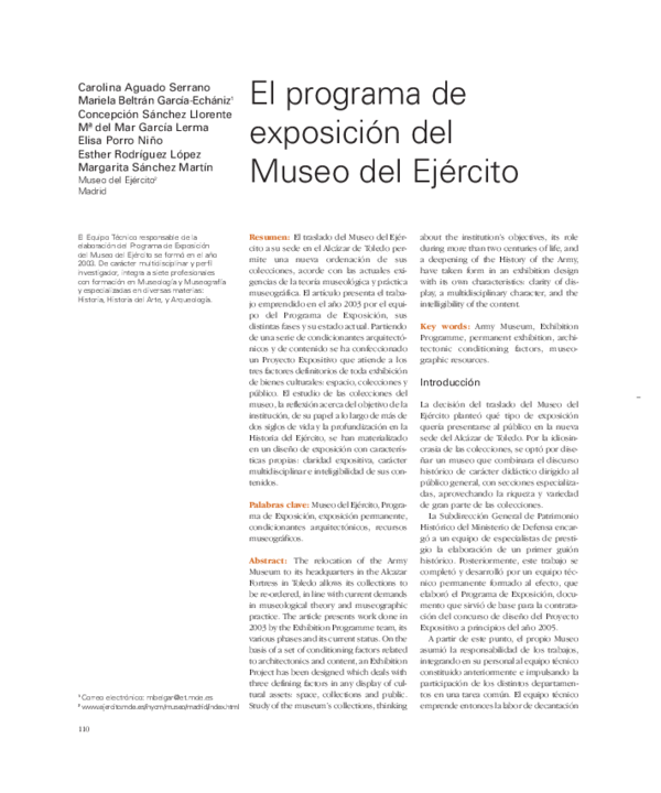 (PDF) El programa de exposición del Museo del Ejército