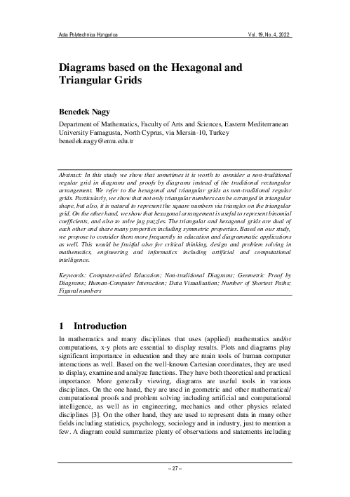 Pdf Diagrams Based On The Hexagonal And Triangular Grids