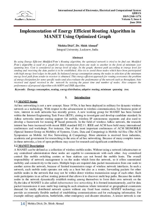 (PDF) Implementation of Energy Efficient Routing Algorithm in MANET ... (PDF) Implementation of Energy Efficient Routing Algorithm in MANET ...