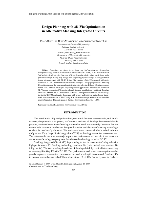 (PDF) Design Planning with 3D-Via Optimization in Alternative Stacking ...