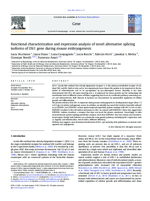 (PDF) Functional characterization and expression analysis of novel ...