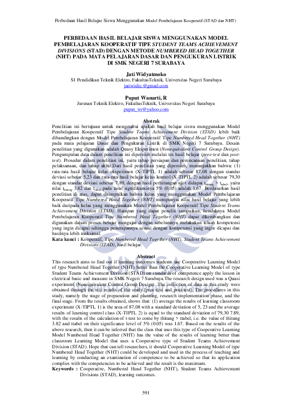(PDF) Perbedaan Hasil Belajar Siswa Menggunakan Model Pembelajaran Kooperatif Tipe Student Teams ...