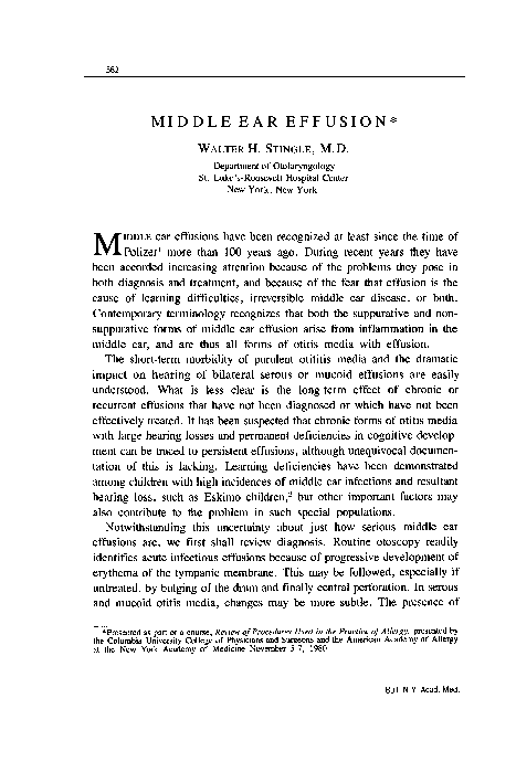 (PDF) Middle ear effusion